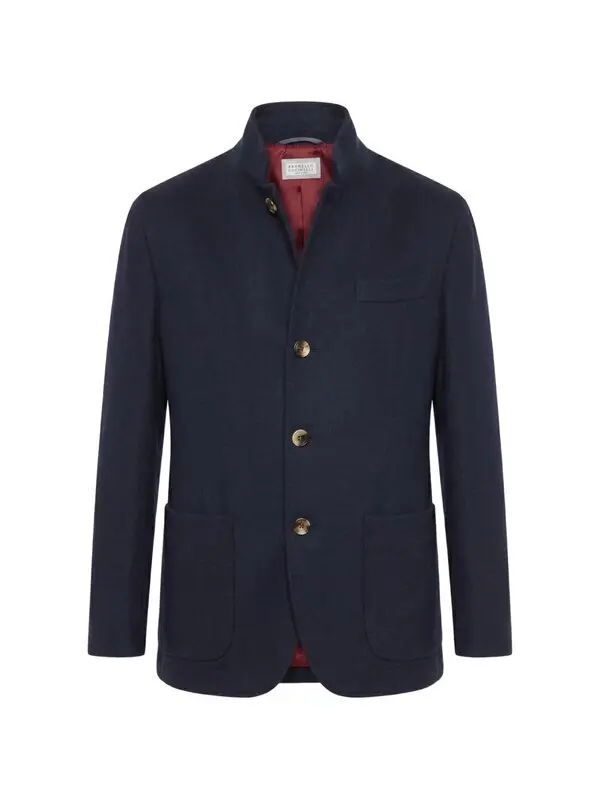 Brunello Cucinelli Cashmere Jacket With Stand Collar