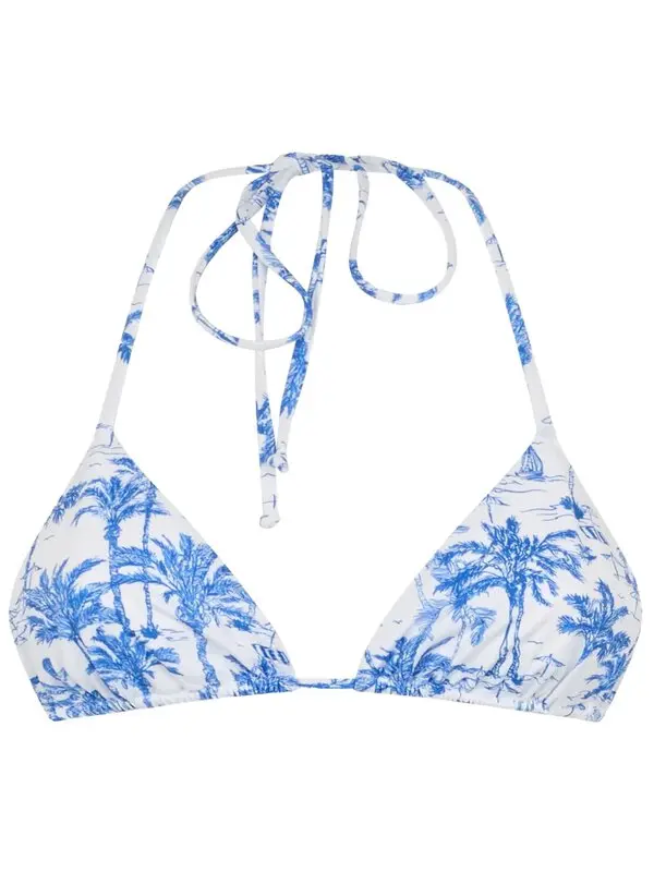 MC2 SAINT BARTH Leah Triangle Bikini Top - Blue