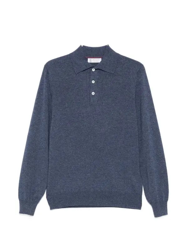 Brunello Cucinelli Cashmere Polo Shirt - Blue
