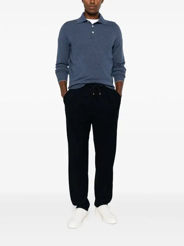 Brunello Cucinelli Cashmere Polo Shirt - Blue