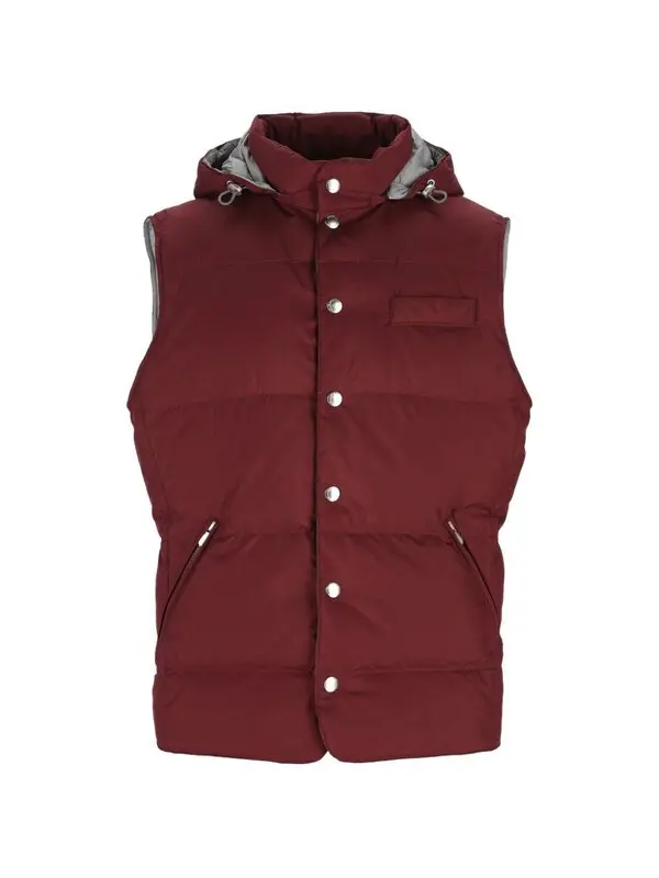 Brunello Cucinelli Hooded Down Vest - Red