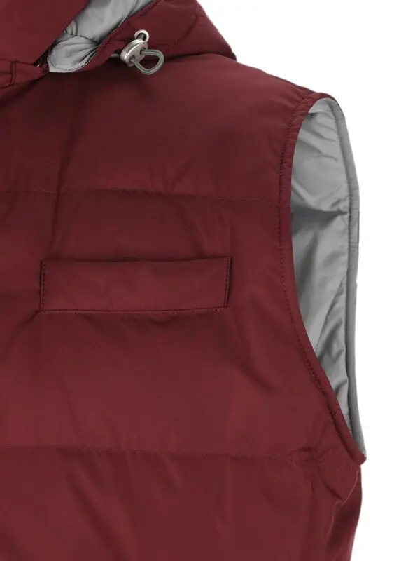 Brunello Cucinelli Hooded Down Vest - Red