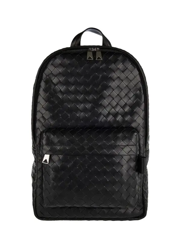 Bottega Veneta Woven Leather Backpack - Black