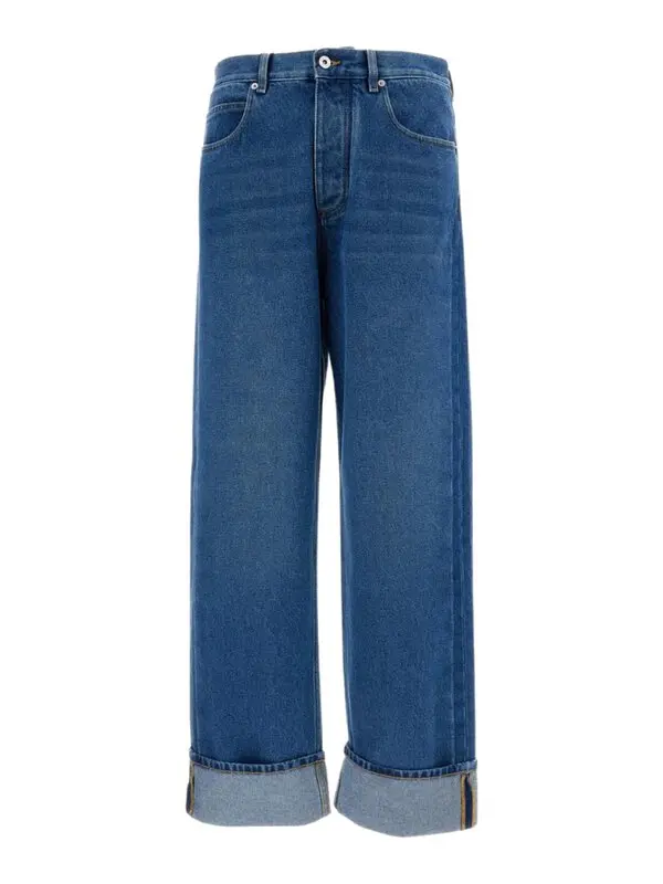 Bottega Veneta Wide Leg Turn-up Hem Jeans