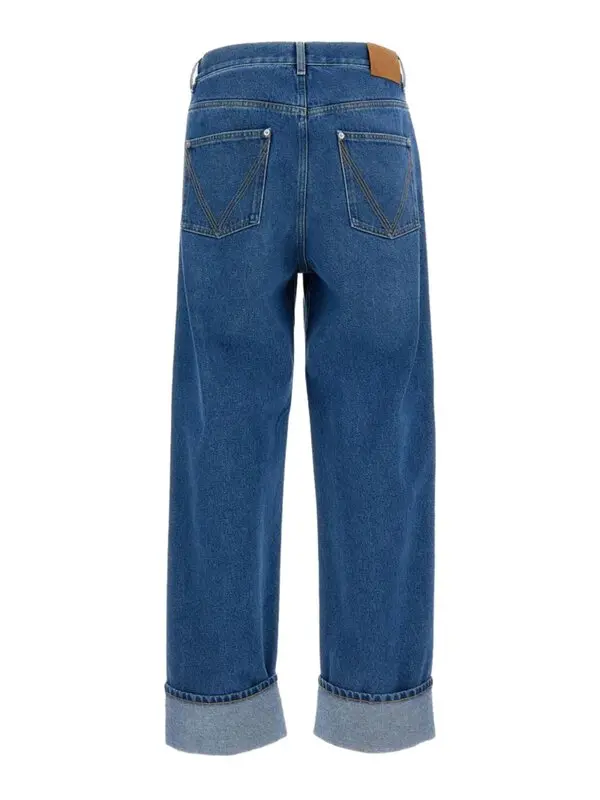 Bottega Veneta Wide Leg Turn-up Hem Jeans