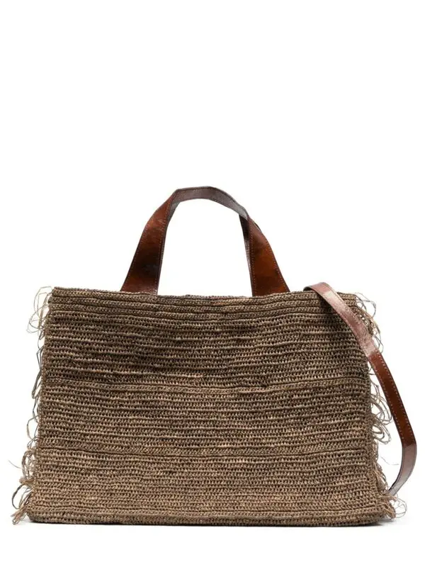 IBELIV Onja Bag Woven Raffia Tote With Fringed Detail