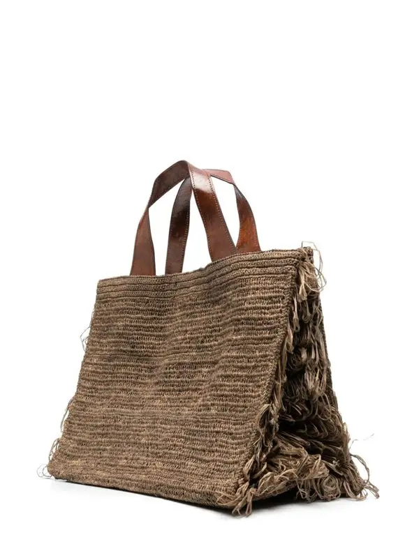 IBELIV Onja Bag Woven Raffia Tote With Fringed Detail
