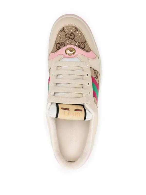 Gucci Screener Sneakers With Crystal Embellishment