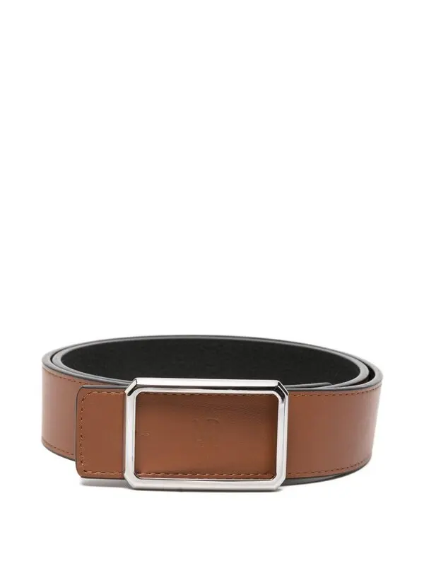 Maison Boinet Leather Belt With Silver-tone Hardware - Brown