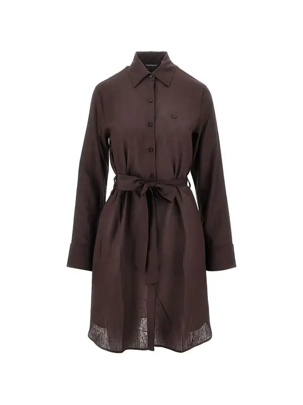 Emporio Armani Cotton Beach Robe - Brown