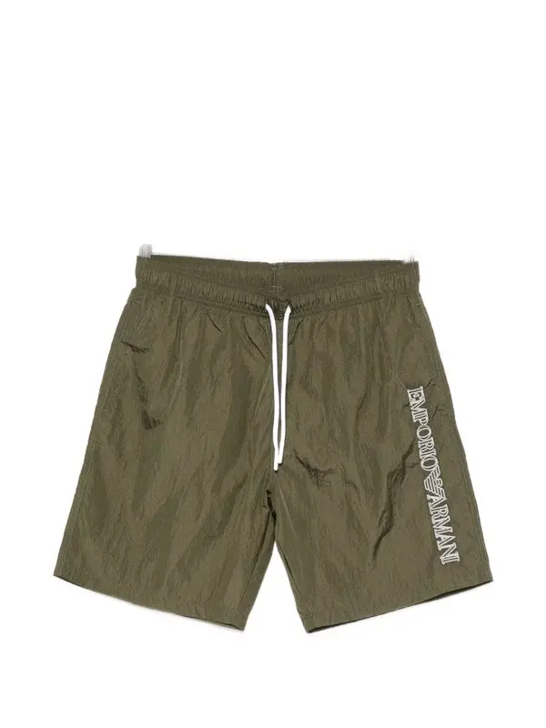 Emporio Armani Logo Swim Trunks - Green