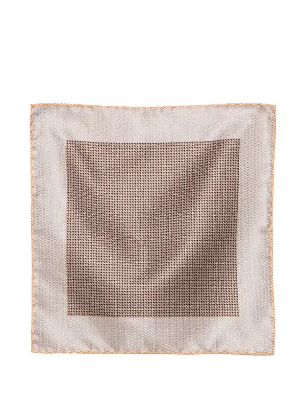Brioni Pritned Silk Foulard - Brown