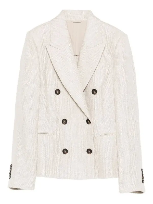 Brunello Cucinelli Double-breasted Linen Jacket