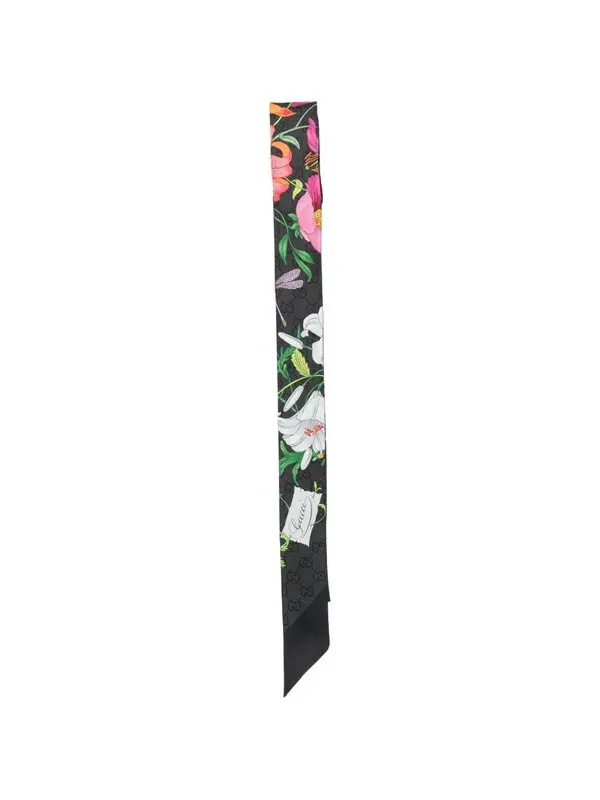 Gucci Flora Silk Foulard - Black