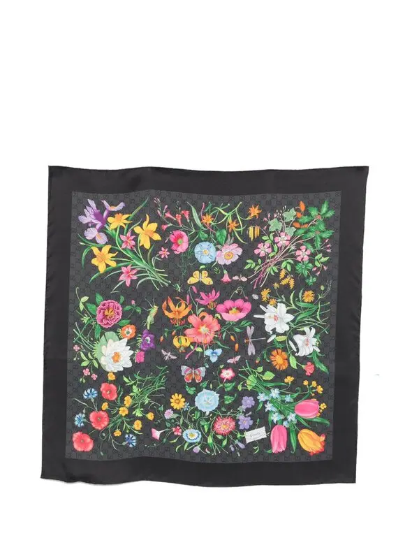 Gucci Flora Silk Foulard - Black
