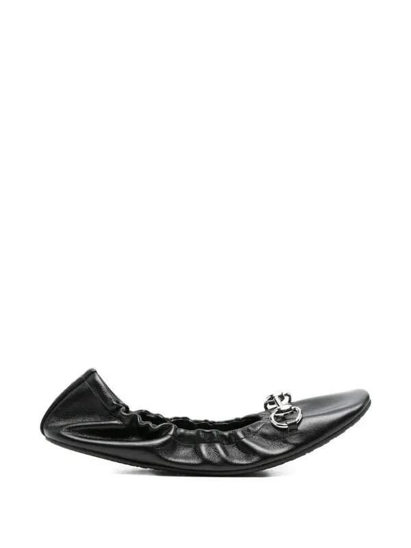 Gucci Prima Leather Ballet Flats With Horsebit Detail