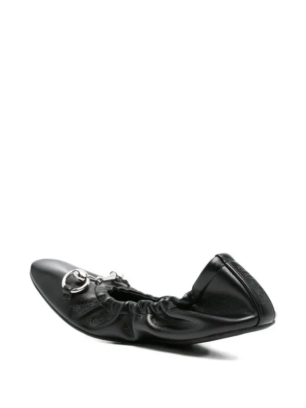 Gucci Prima Leather Ballet Flats With Horsebit Detail