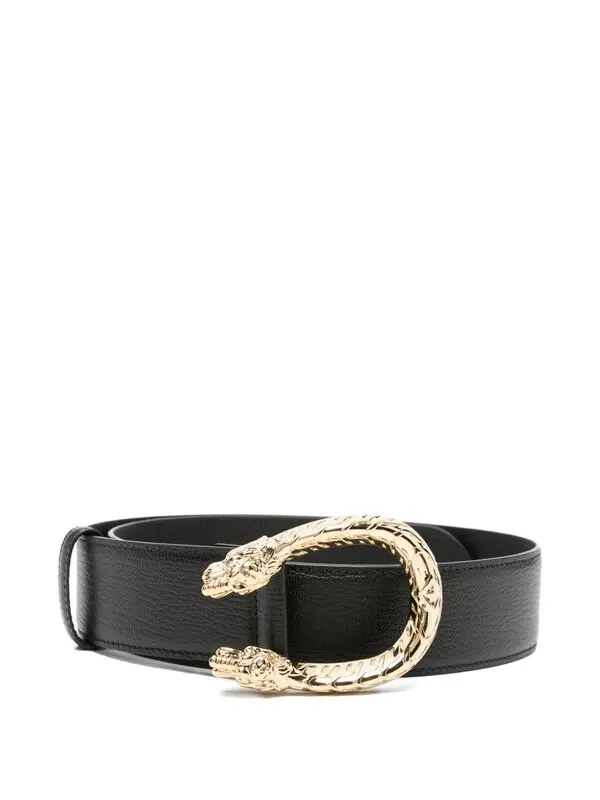 Gucci Dionysus Leather Belt With Tigerhead Buckle - Black