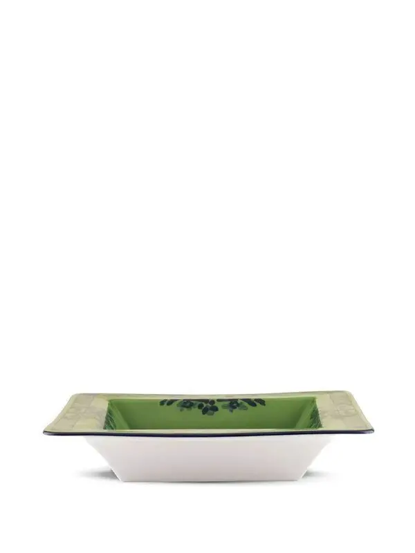 GINORI 1735 Oriente Italiano Large Squared Change Tray - Green