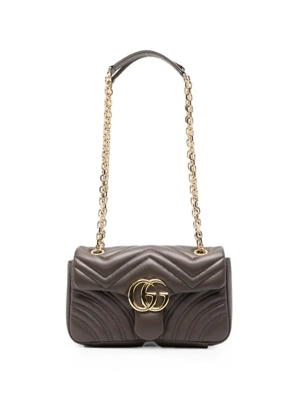 Gucci Gg Marmont Small Leather Shoulder Bag - Brown