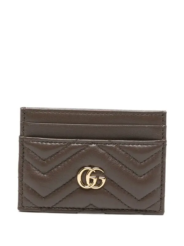 Gucci Gg Marmont Leather Card Case - Brown