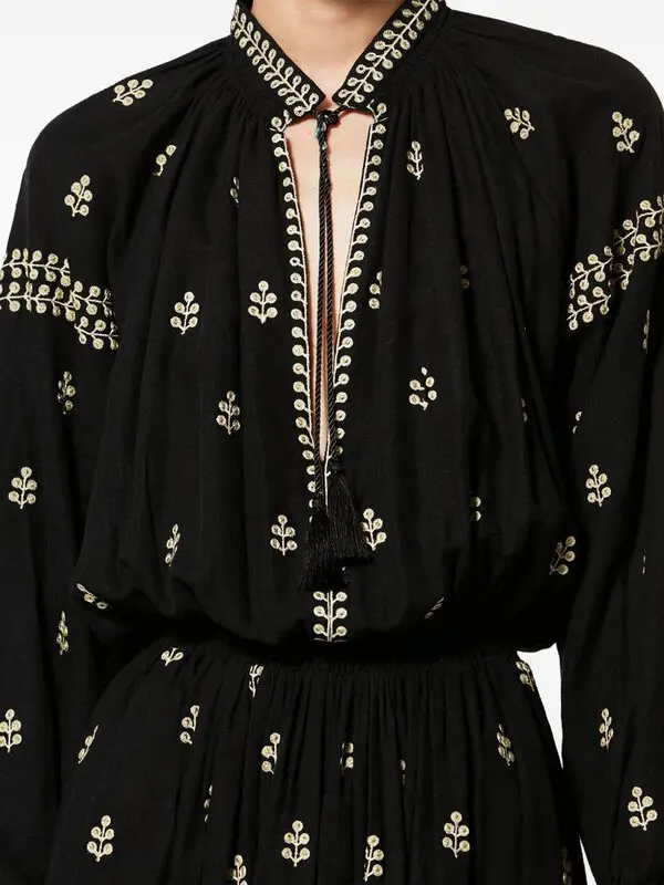 Isabel Marant Étoile Rodilia Embroidered Silk Maxi Dress