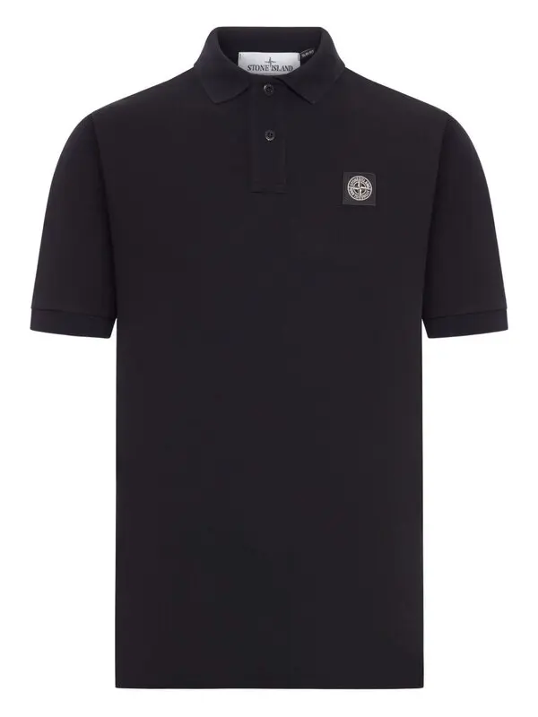 Stone Island Logo Polo Shirt - Black