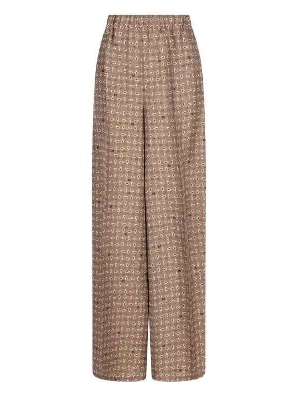 Max Mara Silk Paisley Print Trousers