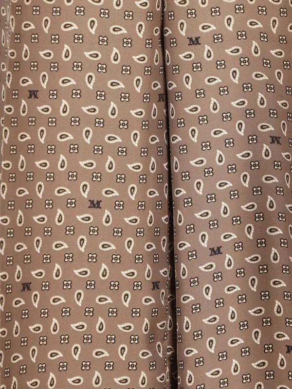 Max Mara Silk Paisley Print Trousers