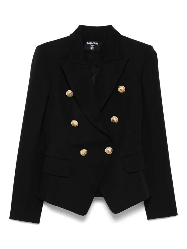 Balmain Wool Double-breasted Jacket With Gold-tone Buttons And Peak Lapel