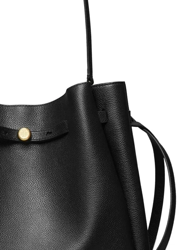 Tory Burch Romy Large Leather Bucket Bag - Black