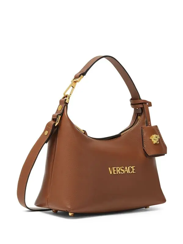 Versace Leather Hobo Bag - Brown