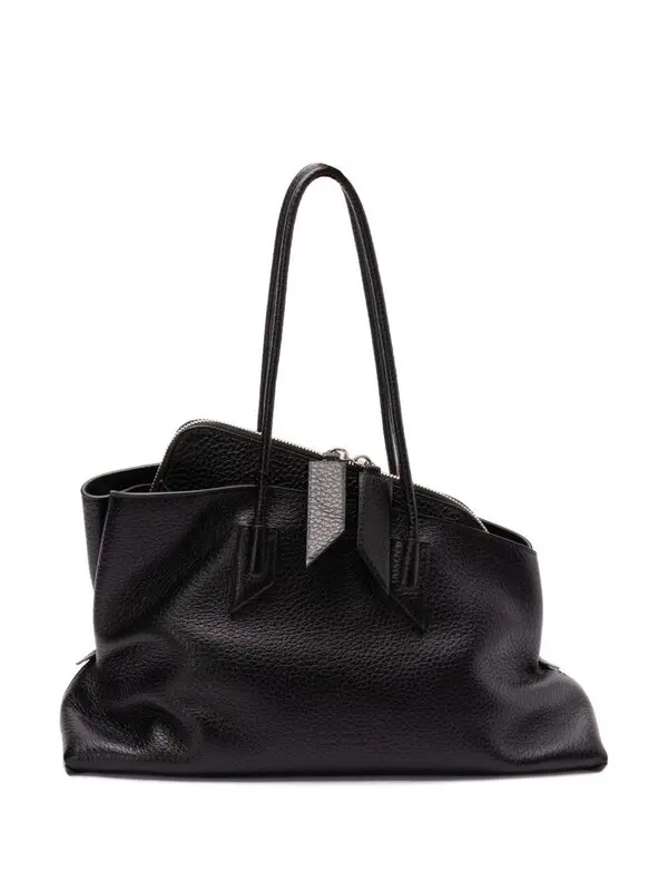 Attico La Passeggiata Medium Leather Handbag - Black