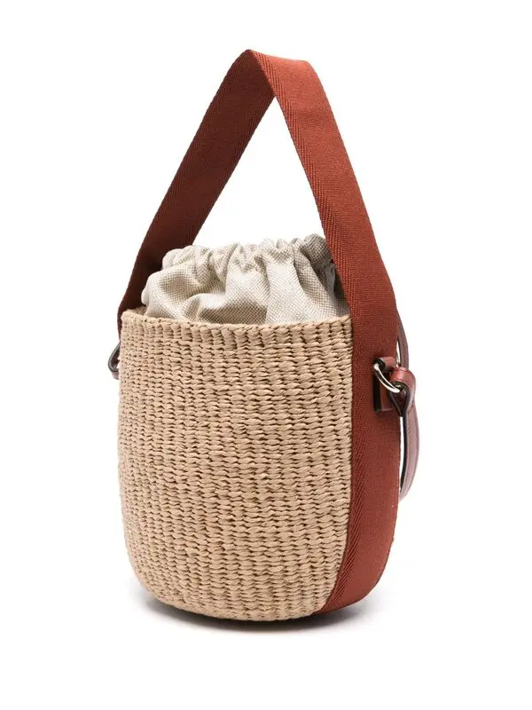 Chloé Raffia Bucket Bag With Horse Emblem