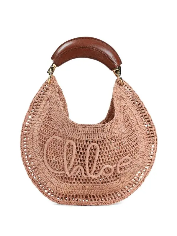 Chloé Summer Banana Raffia Hobo Bag - Beige