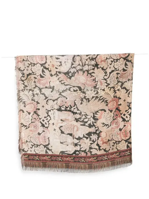 PIERRE-LOUIS MASCIA Printed Silk Scarf - Brown