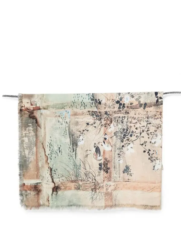 PIERRE-LOUIS MASCIA Printed Silk Scarf - Beige