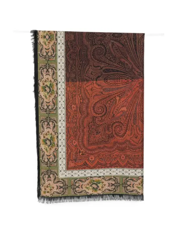 PIERRE-LOUIS MASCIA Printed Silk Scarf - Brown