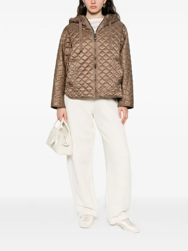 Max Mara Padded Blouson Jacket With Hood - Brown
