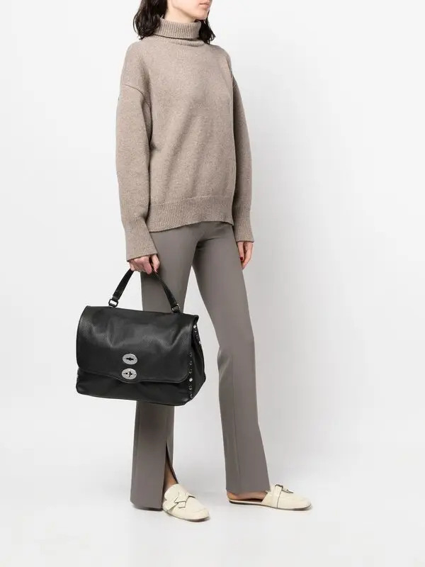 ZANELLATO Postina Daily Medium Leather Handbag - Black