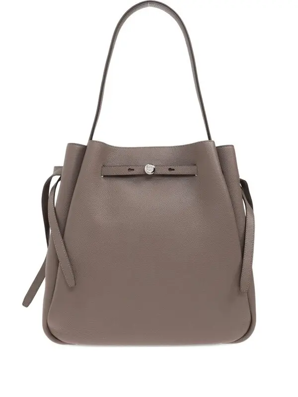 Tory Burch Romy Large Leather Bucket Bag - Grey
