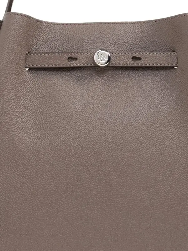 Tory Burch Romy Large Leather Bucket Bag - Grey