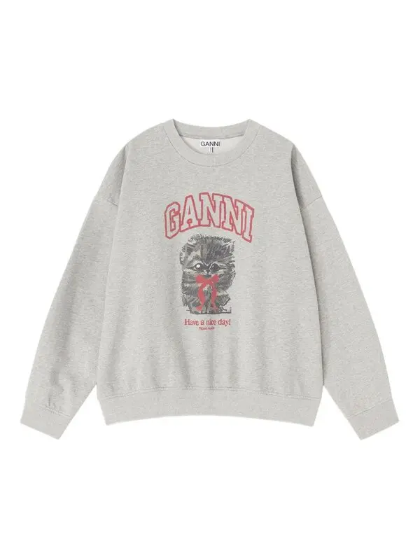 GANNI Margot Kitty Organic Cotton Sweatshirt
