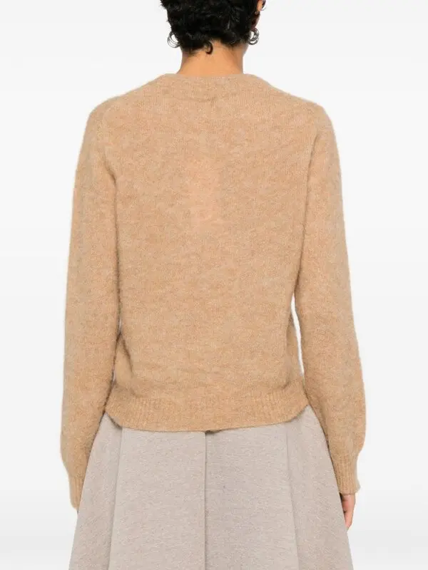 GANNI Wool Crewneck Sweater - Beige