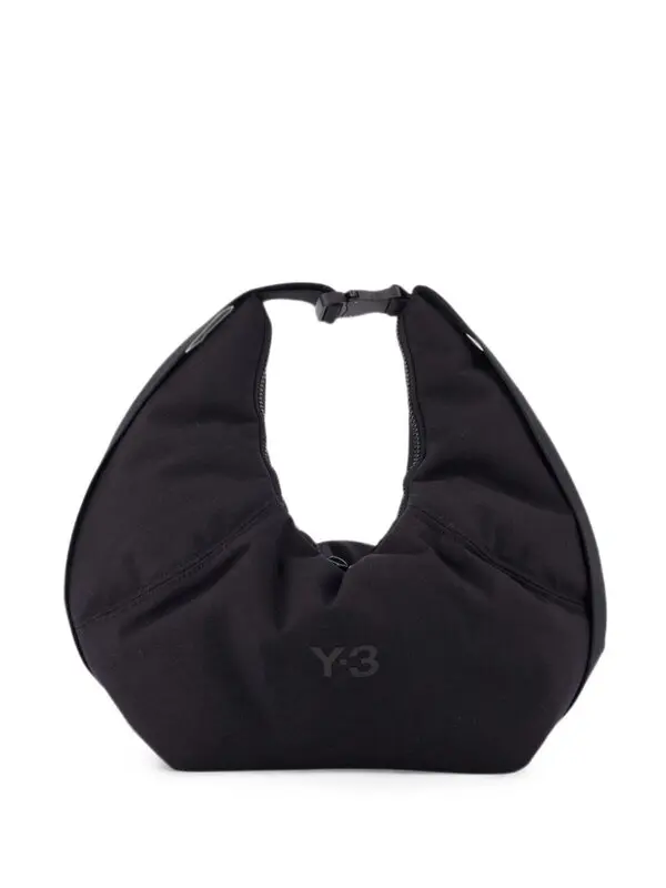 Y3 Logo Nylon Hobo Bag