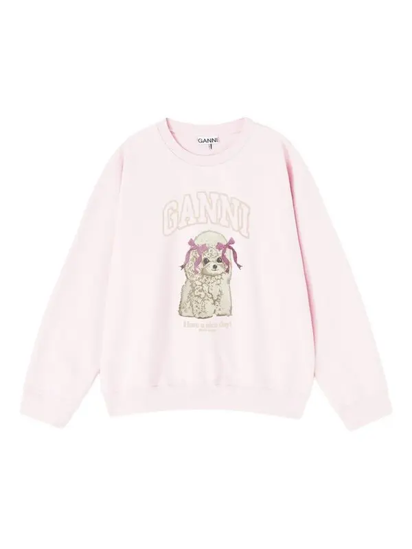 GANNI Puddle Organic Cotton Sweater With Graphic Print