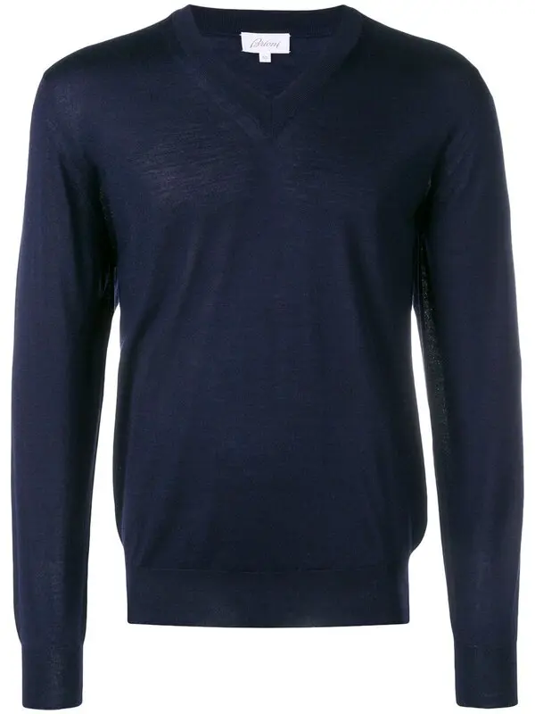 Brioni Wool, Cashmere, And Silk V-neck Sweater