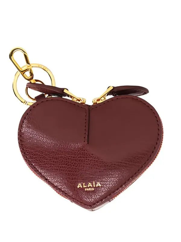Alaïa Le Coeur Leather Coin Case - Red