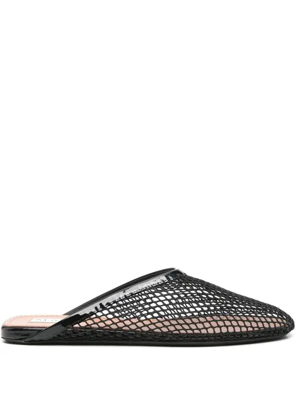 Alaïa Fishnet Slippers - Black