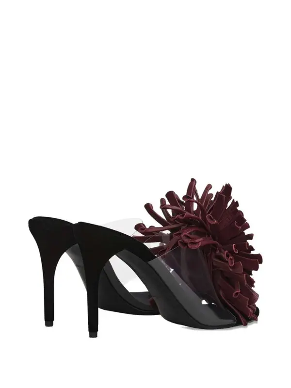 Alaïa Flower Embellished Stiletto Heel Sandals - Red